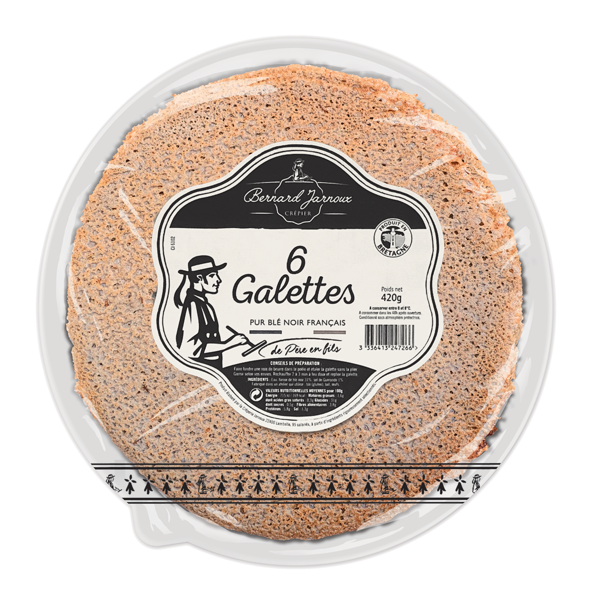 6 Galettes : Six Galettes à garnir à la poêle – Bernard Jarnoux Crêpier
